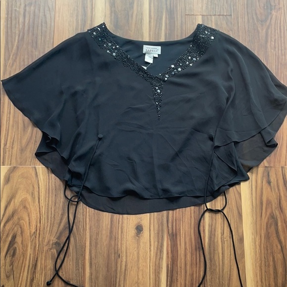 Adrianna Papell | Tops | Adrianna Papell Top Blouse Black Sequins Lined ...